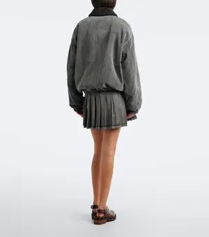 Miu Miu Pleated Cotton-blend Miniskirt