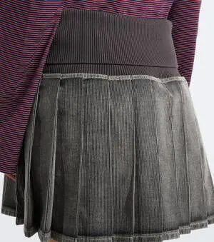 Miu Miu Pleated Cotton-blend Miniskirt