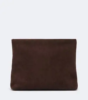 NILI LOTAN Jerry Suede Clutch - Brown