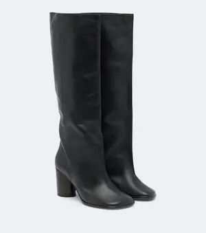 LEMAIRE Crease Leather Knee-high Boots