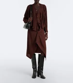 LEMAIRE Crease Leather Knee-high Boots