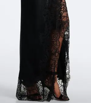Elie Saab Lace-trimmed Cotton And Silk-blend Gown