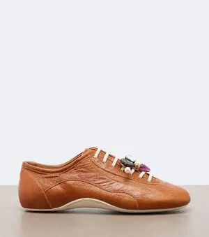 Dries Van Noten Embellished Leather Sneakers