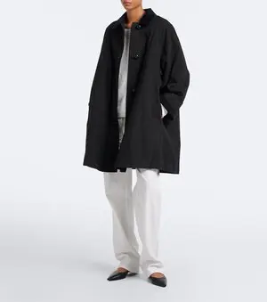 THE ROW Ina Cotton Gabardine Coat - Black