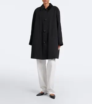 THE ROW Ina Cotton Gabardine Coat - Black