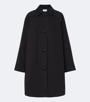 THE ROW Ina Cotton Gabardine Coat - Black