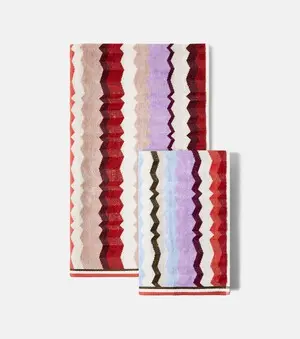 Missoni Eva Zigzag Set Of 2 Cotton Terry Towels - Multicoloured