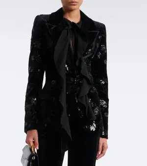 Elie Saab Sequined Velvet Blazer