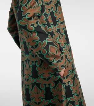 La DoubleJ Swing Printed Silk Twill Midi Dress