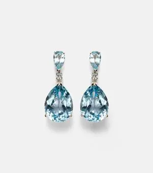 Mateo Sophia 14kt Earrings With Topaz And Diamonds - Gold