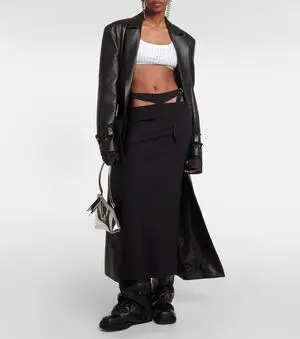 Attico Cutout Midi Skirt