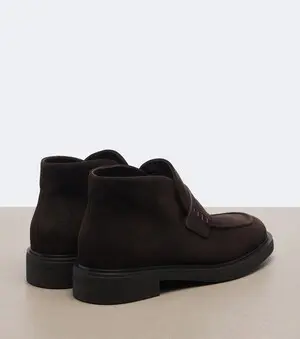 GIANVITO ROSSI Brogue Suede Ankle Boots
