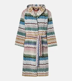 Missoni Eva Zigzag Hooded Cotton Terry Bathrobe