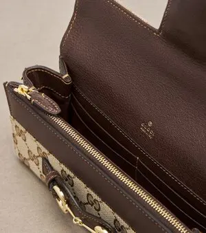 Gucci Horsebit Gg Canvas Wallet On Chain