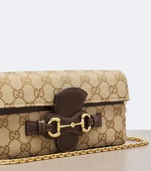 Gucci Horsebit Gg Canvas Wallet On Chain