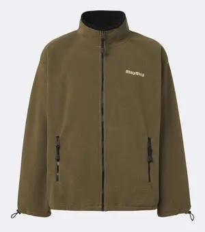 Miu Miu Fleece Zip-up Jacket With Drawstring Hem