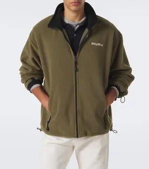 Miu Miu Fleece Zip-up Jacket With Drawstring Hem