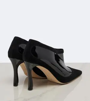 Manolo Blahnik Suede And Patent Leather Pumps