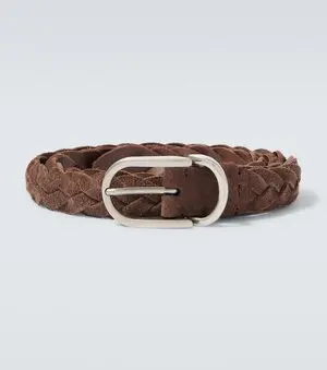 Brunello Cucinelli Braided Suede Belt - Brown