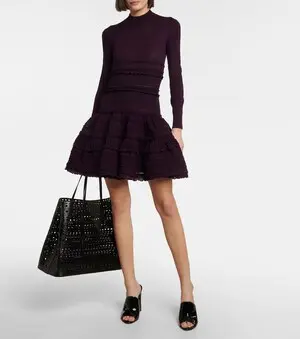 Alaïa Mina 50 Large Leather Tote Bag