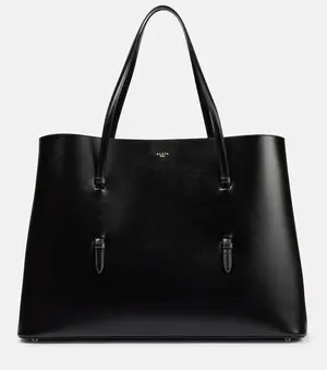Alaïa Mina 50 Large Leather Tote Bag - Black