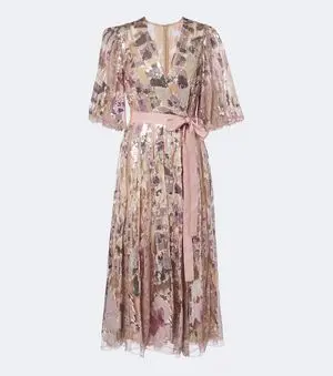 Elie Saab Sequined Silk-blend Tulle Wrap Dress