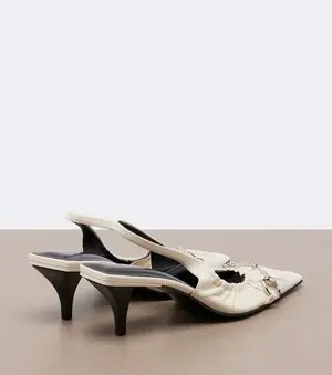 Gucci Vittoria Horsebit Leather Slingback Pumps