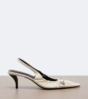 Gucci Vittoria Horsebit Leather Slingback Pumps