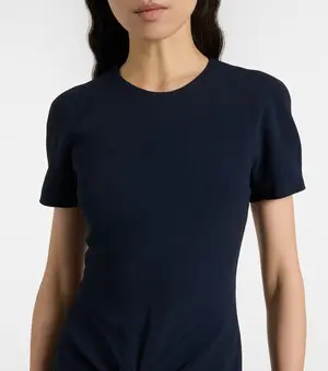 Victoria Beckham Gathered Jersey Midi Dress - Blue