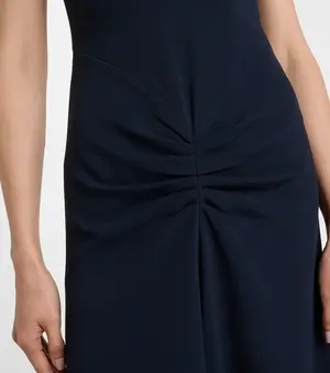 Victoria Beckham Gathered Jersey Midi Dress - Blue
