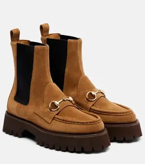 Gucci Sylke Suede Chelsea Boots - Brown