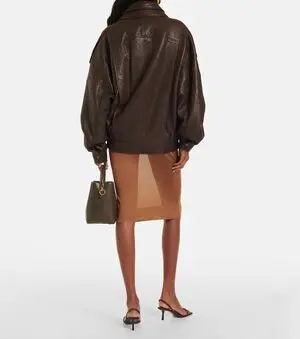 Saint Laurent Oversized Leather Bomber Jacket