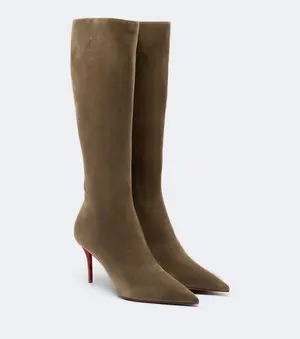 CHRISTIAN LOUBOUTIN Miss Z Suede Knee-high Boots - Beige