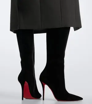 CHRISTIAN LOUBOUTIN Miss Z Suede Knee-high Boots