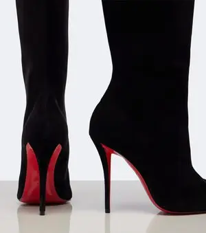 CHRISTIAN LOUBOUTIN Miss Z Suede Knee-high Boots