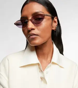 Cartier Clash De Cat-eye Sunglasses - Gold