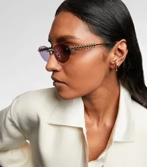 Cartier Clash De Cat-eye Sunglasses - Gold