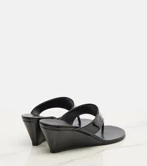 Prada Patent Leather Thong Sandals - Black