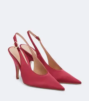 GIANVITO ROSSI Sofia Satin Slingback Pumps - Burgundy