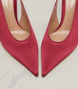 GIANVITO ROSSI Sofia Satin Slingback Pumps - Burgundy