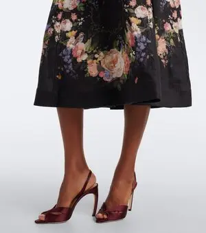 Zimmermann Valiant Belted Floral Linen Midi Dress