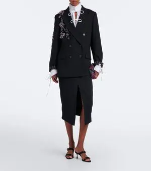 Manolo Blahnik Zutosanmu Embellished Satin Mules