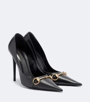 Gucci Donna Horsebit Leather Pumps - Black