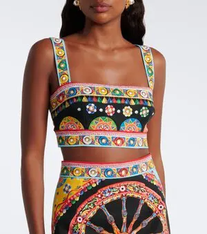 Dolce & Gabbana Carretto Cotton Crop Top