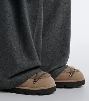 Brunello Cucinelli Monili Shearling And Suede Snow Boots