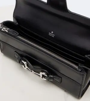 Gucci Horsebit Leather Wallet On Chain - Black