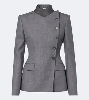 Alexander McQueen Peplum Wool Blazer