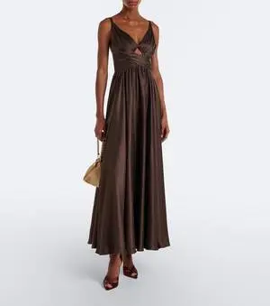 Zimmermann Draped Silk Maxi Dress