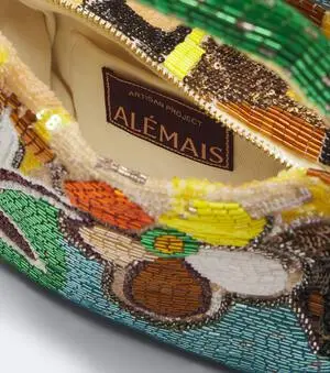 ALEMAIS Alémais Limelight Beaded Top-handle Bag