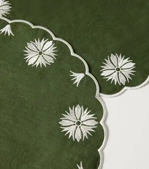 CABANA Olive Set Of 2 Linen And Cotton Placemats